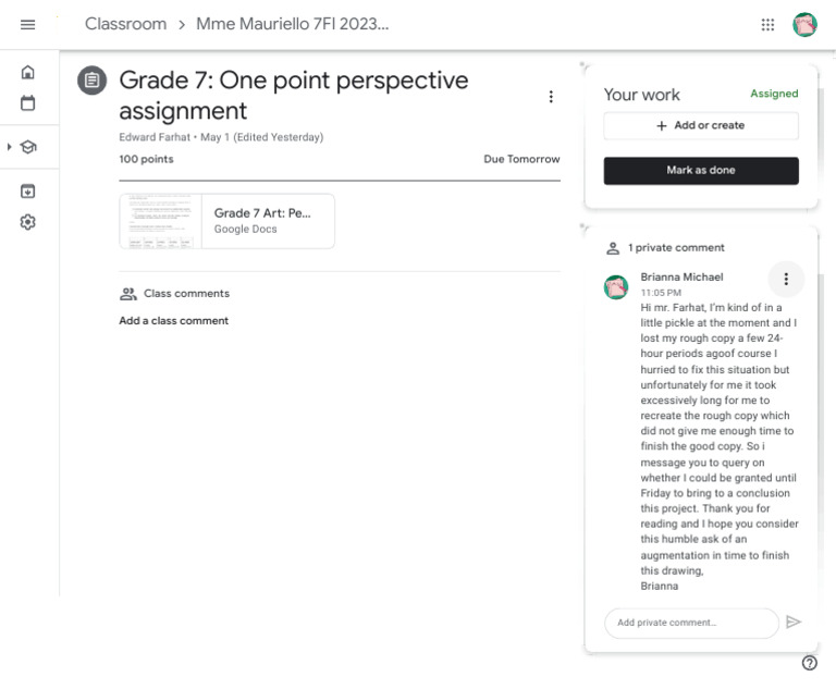 Grade 7 One Point Perspective Assignment | PDF
