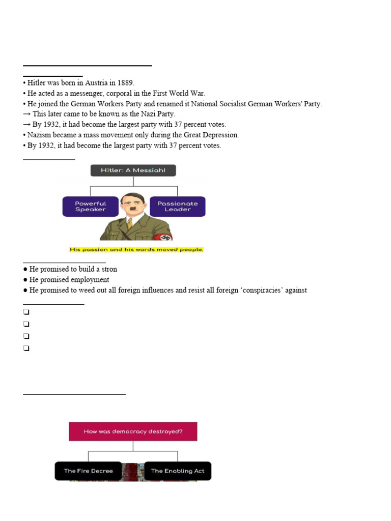 Notes of Chapter-3 Nazism and The Rise of Hitler | PDF | Nazi Germany ...