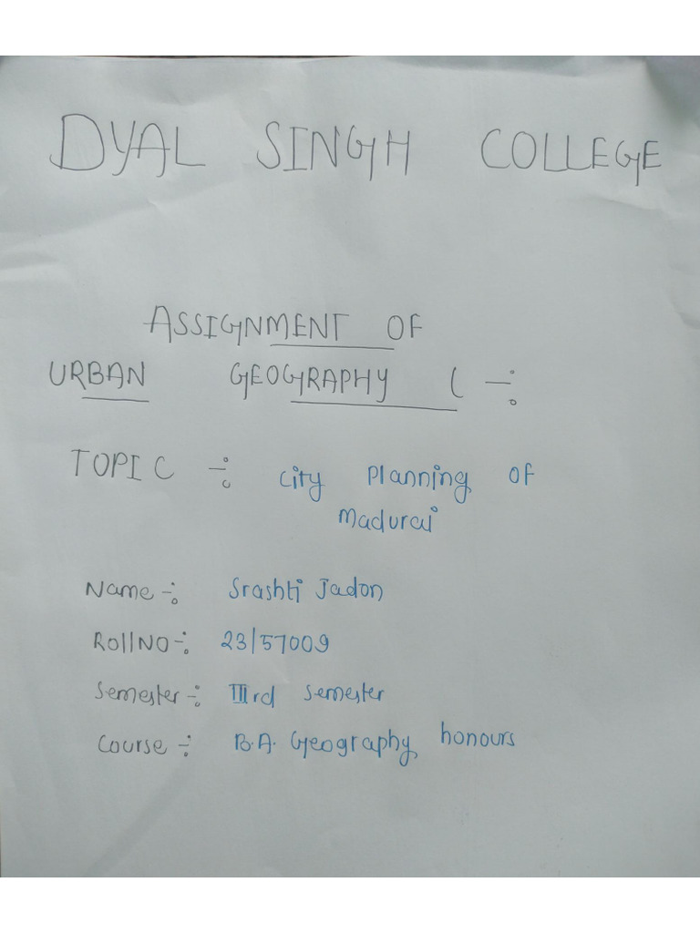 Urban Geography Assignment | PDF