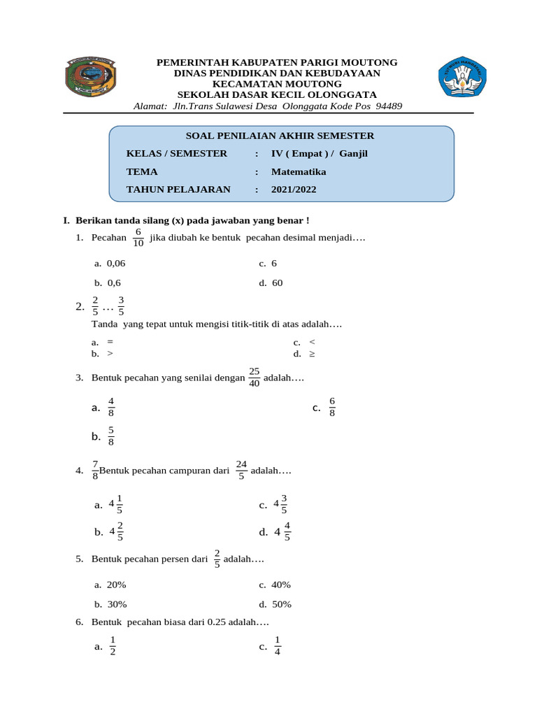 Soal MATEMATIKA | PDF