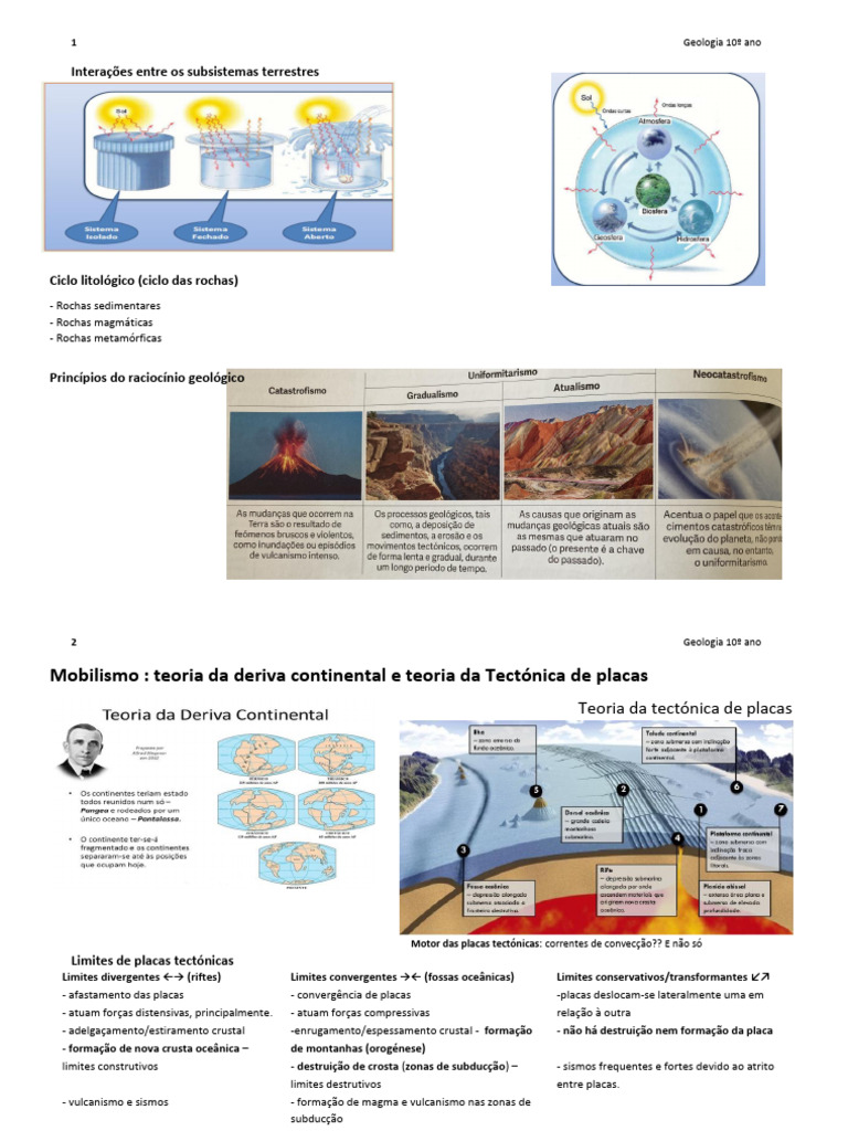 Resumos 10ºgeo | PDF | Vulcão | Placas tectônicas