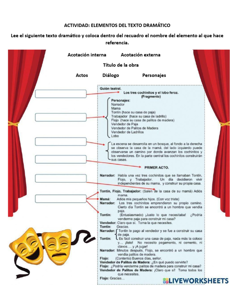 Actividad Elementos Del Texto Dramático | PDF