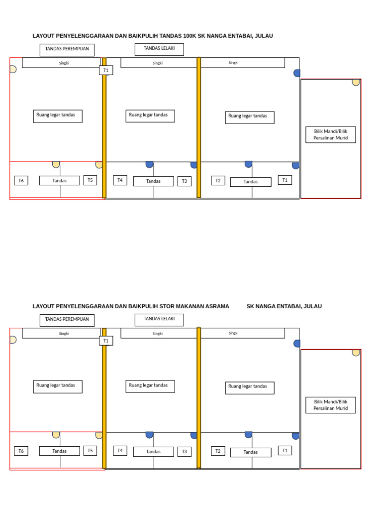 Layout Penyelenggaraan Dan Baikpulih Tandas 100K SK Nanga Entabai | PDF