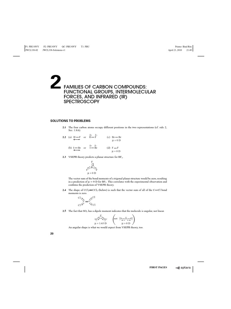 Organic Chemistry ch2 Solution | PDF | Chemical Polarity | Chemical Bond