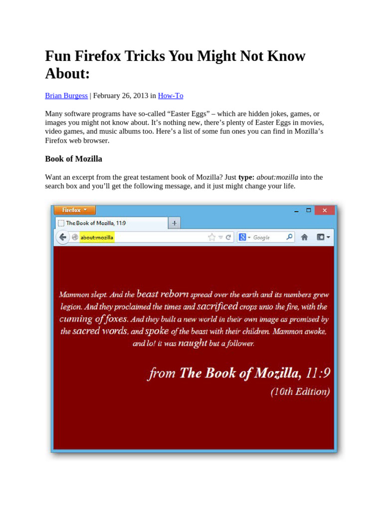 Fun Firefox Tricks You Might Not Know About | PDF