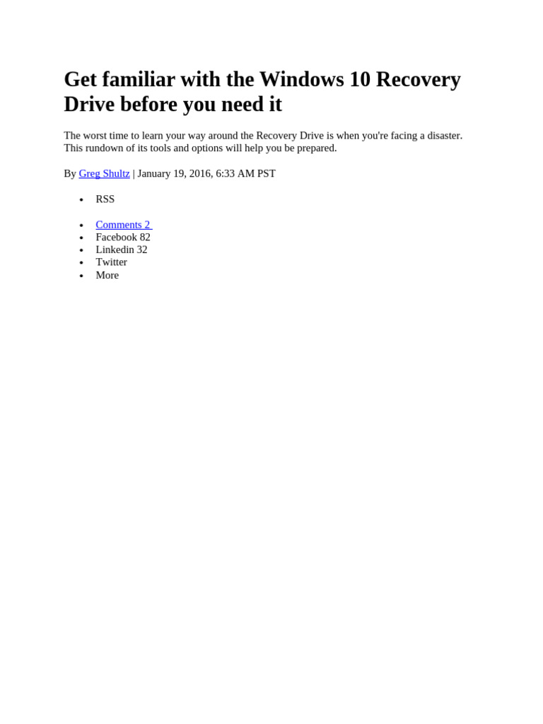 Get Familiar With The Windows 10 Recovery Drive Before You Need It ...