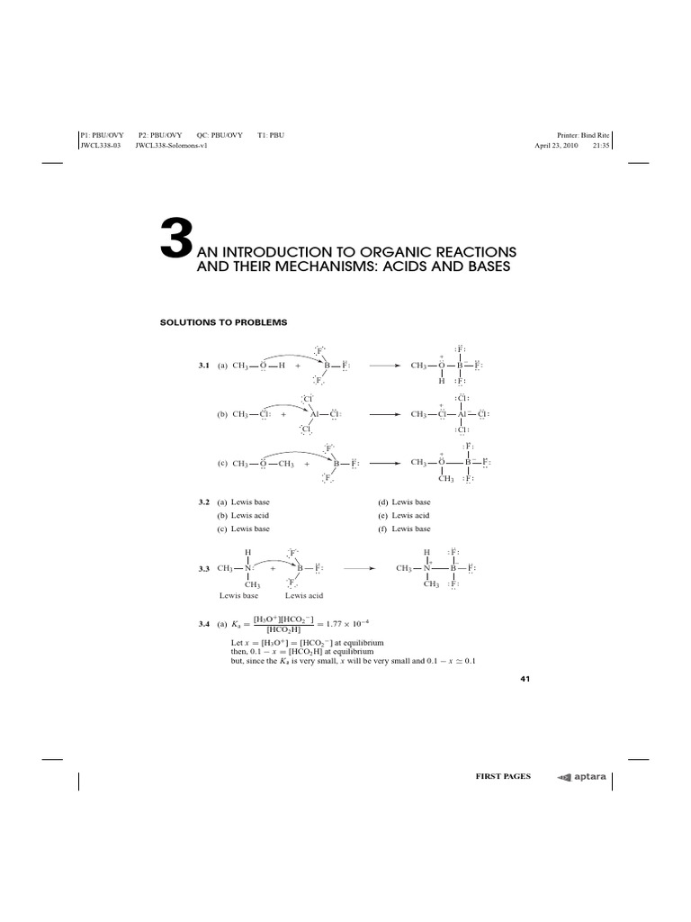 Organic Chemistry ch3 Solution | PDF | Acid | Chemical Bond