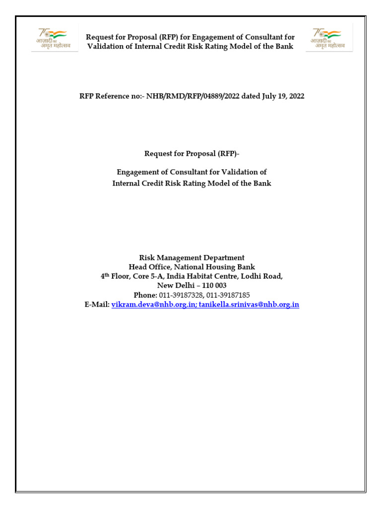 Final RFP 1 | PDF | Request For Proposal | Banks