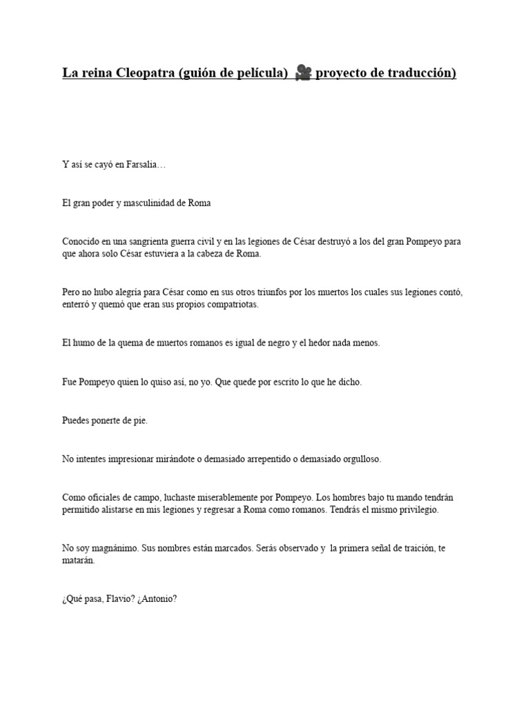 Translation of Movie Script (Queen Cleopatra) | PDF | Julio César ...