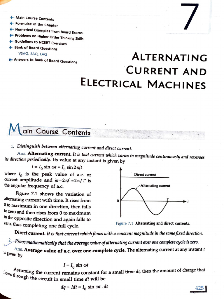 7.alternating Current | PDF | Electrical Impedance | Electrical Engineering
