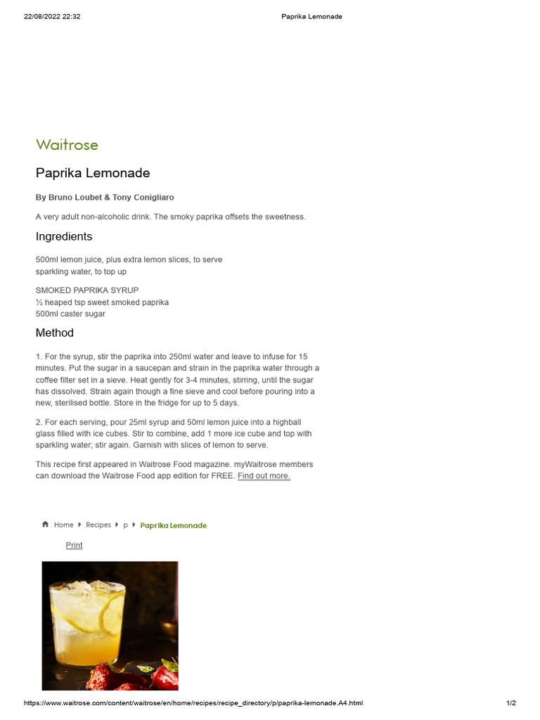 Paprika Lemonade | PDF | Wellness | Lifestyle
