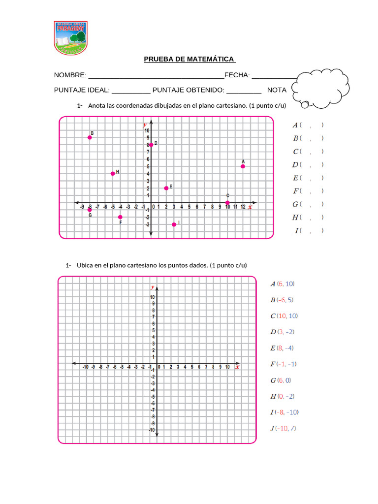 Prueba Mate 8vo | PDF