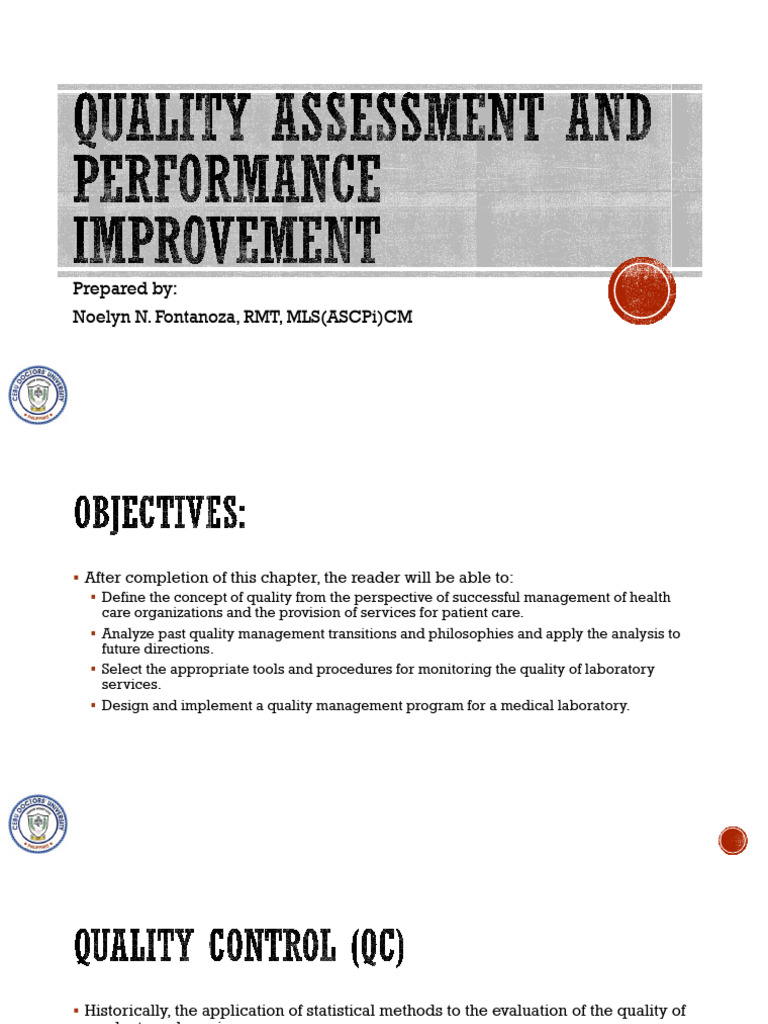 Quality Assessment and Performance Improvement | PDF | Statistics | Standard Deviation