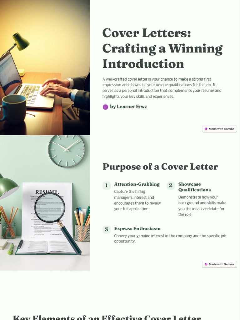 Cover Letters Crafting A Winning Introduction | PDF
