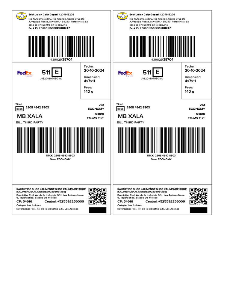 Shipment Labels 241020174715 | PDF