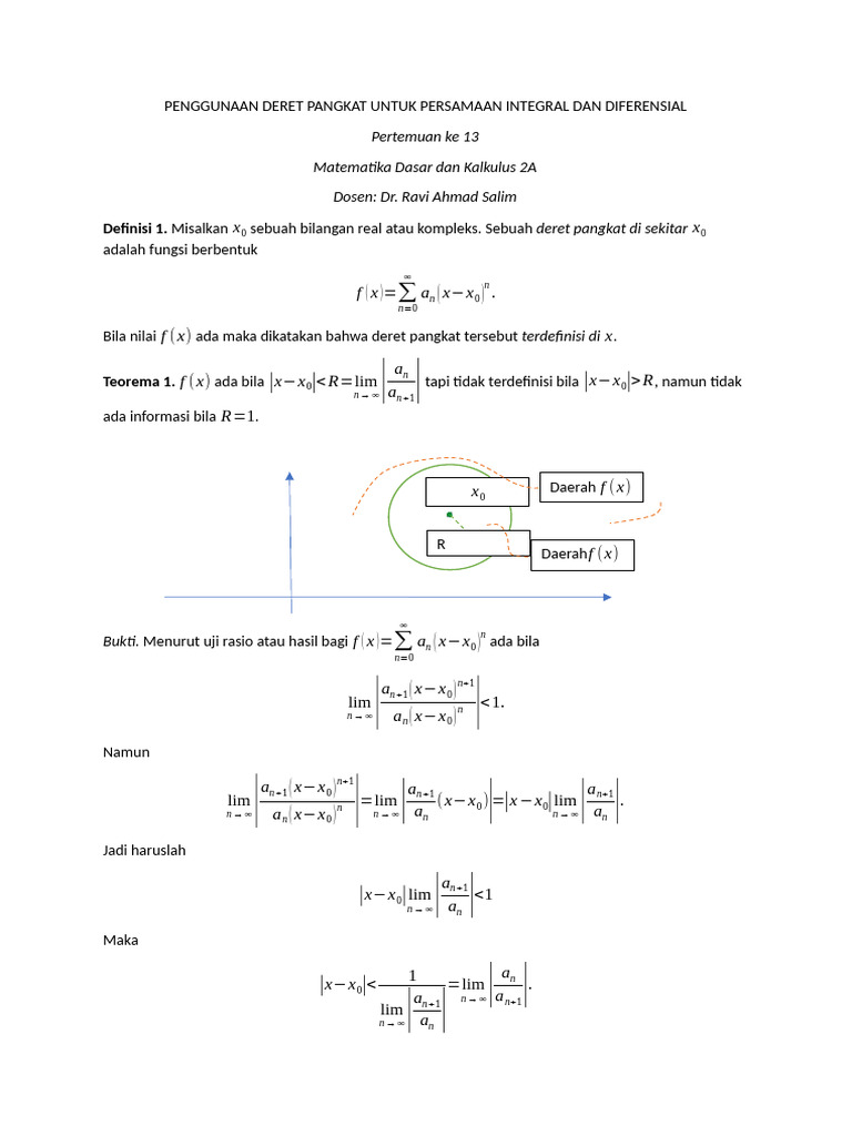 Penggunaan Deret Pangkat Untuk Persamaan Integral Dan Diferensial | PDF
