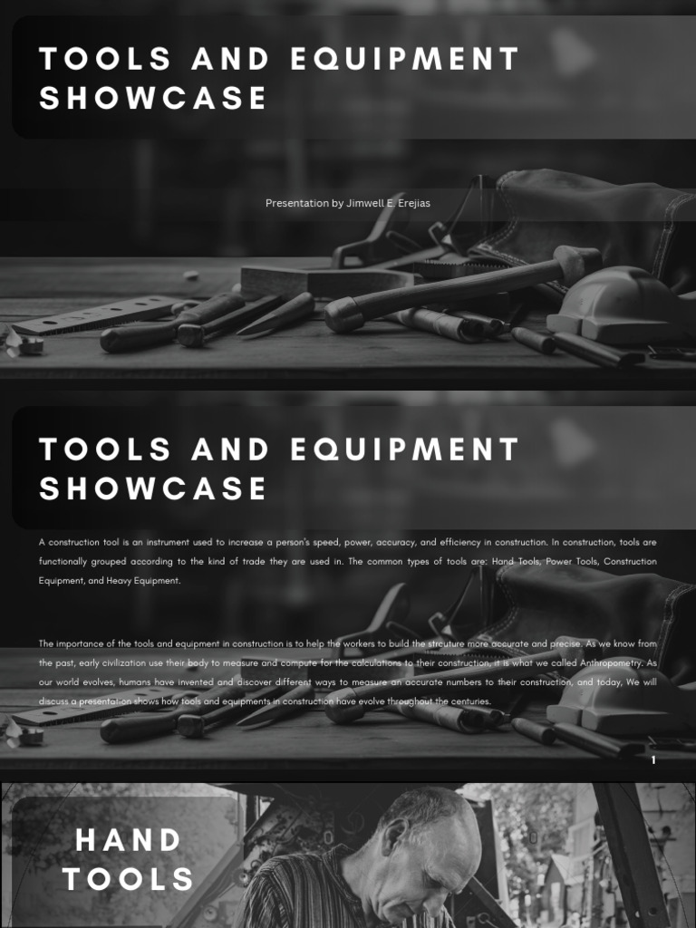Construction Tools and Equipment Guide | PDF | Concrete | Tools
