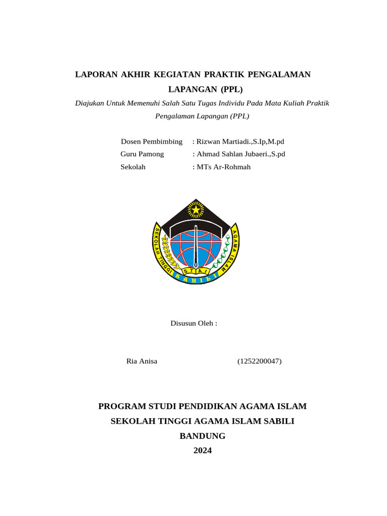 Laporan Individu PPL Bismillah (Revisi) | PDF