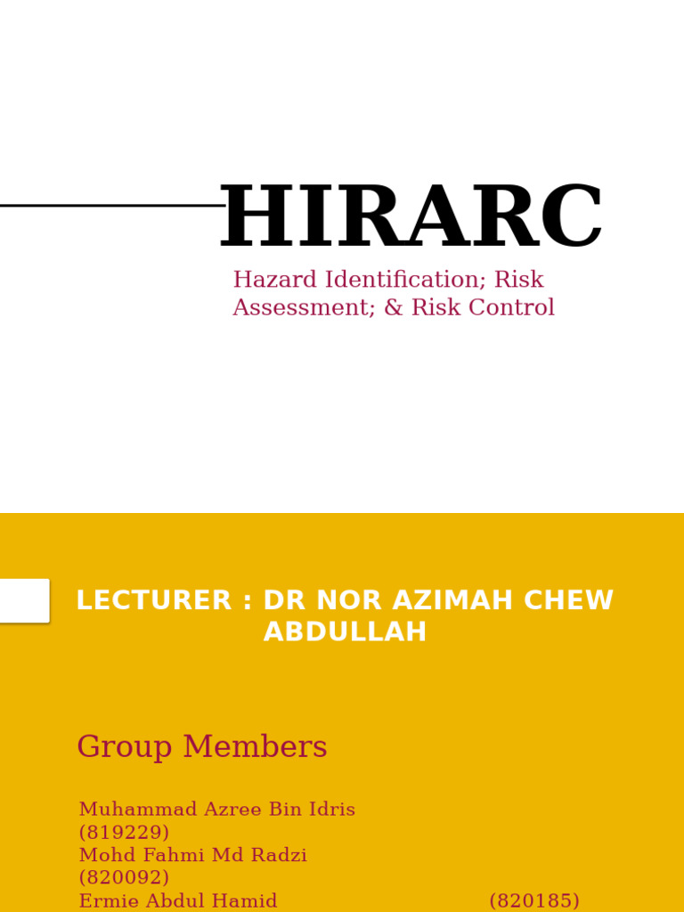 HIRARC | PDF | Risk | Hazards