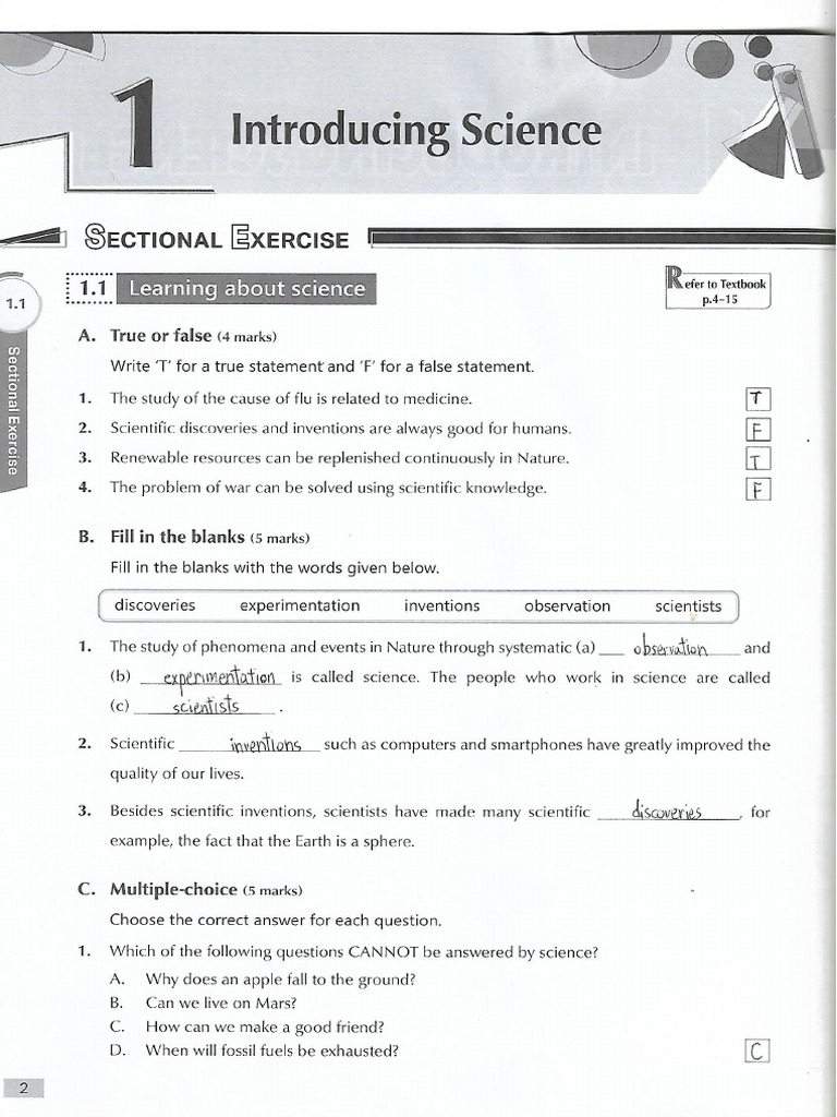 Science Assignment Book chp1 | PDF