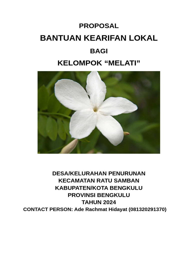 Kerangka Proposal Kearifan Lokal Tahun Melati | PDF | Ilmu Sosial