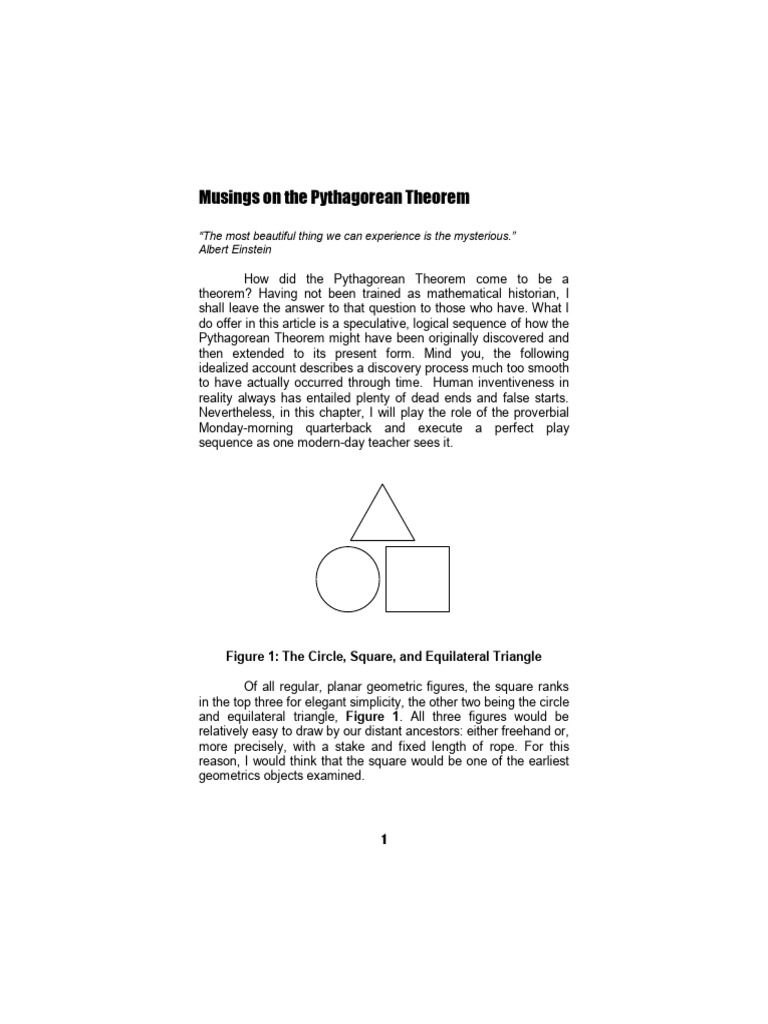 Pythagorian Theorem | PDF | Triangle | Rectangle