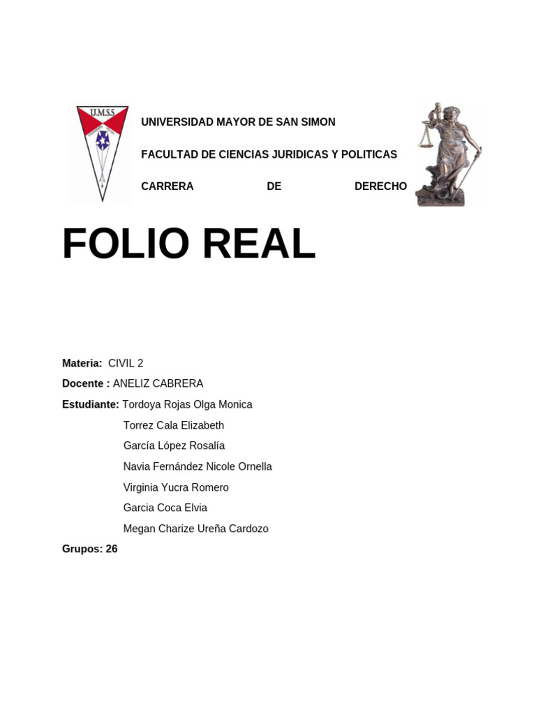Elementos del Folio Real en Bolivia | PDF | Propiedad | Mandato