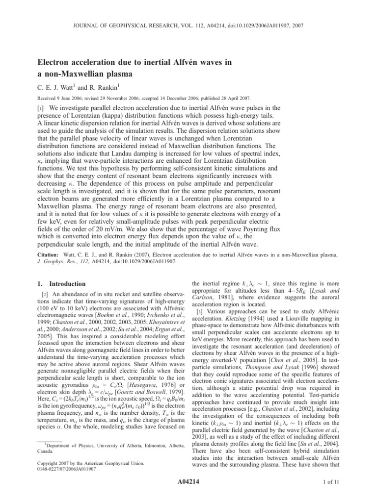 Kinetic Alfven Waves | PDF | Waves | Plasma (Physics)