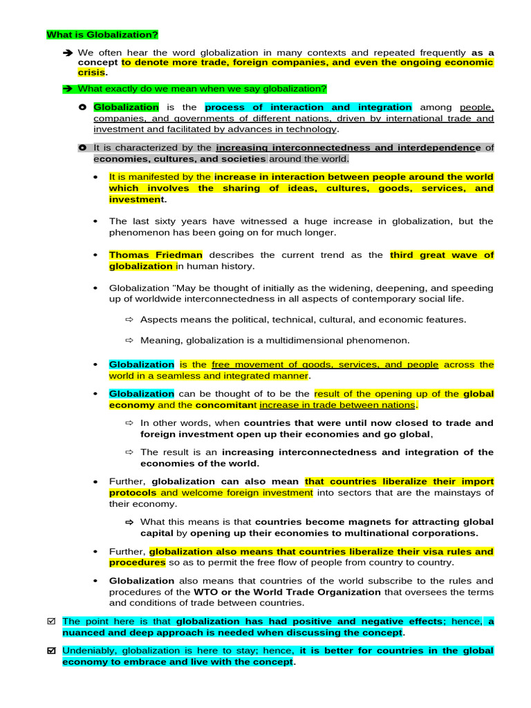 GLOBALIZATION Meaning Importance How It Works Concerns | PDF ...