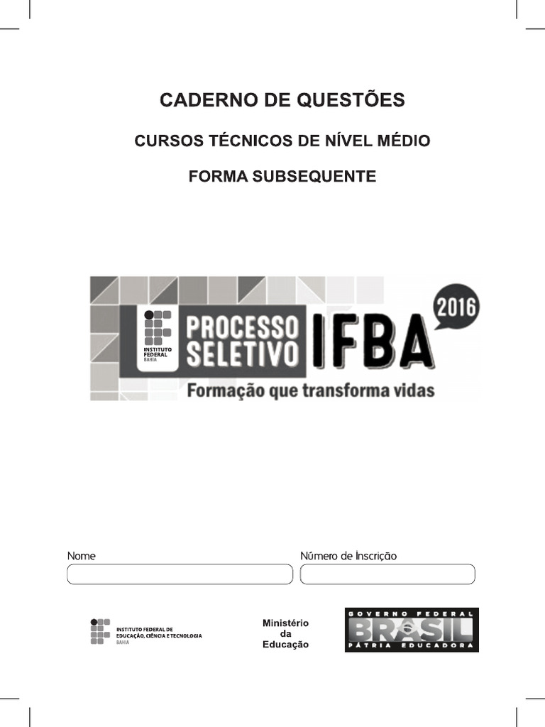 2016 Prova Subsequente | PDF