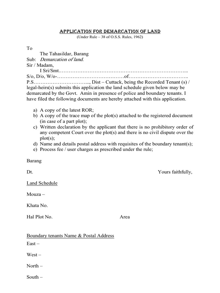 Demarcation Form | PDF