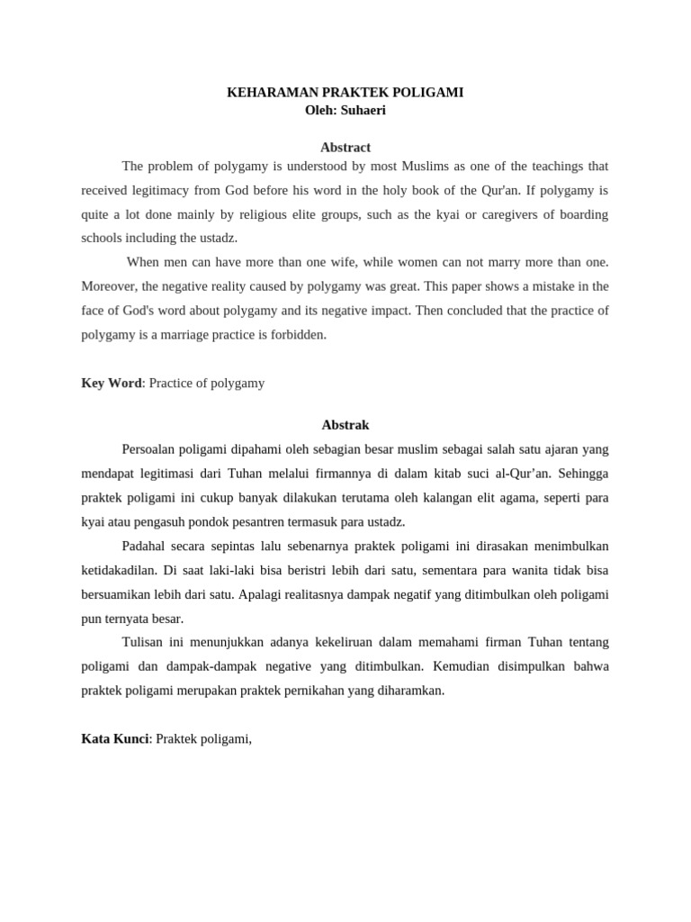Keharaman Praktek Poligami | PDF