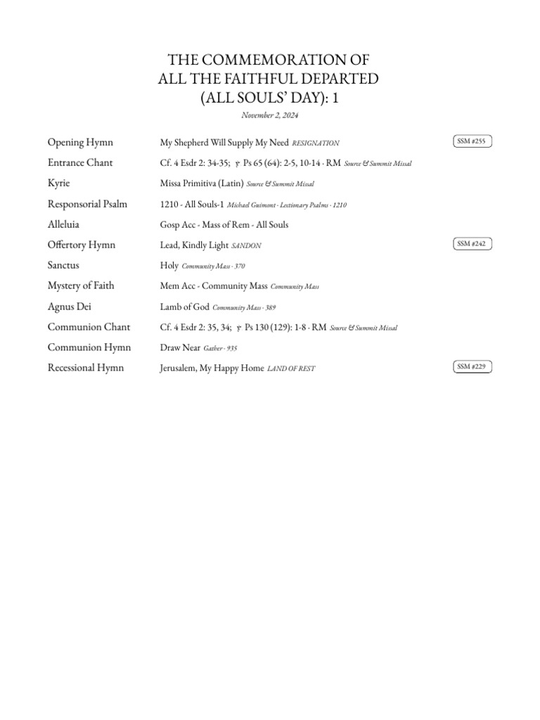 All-Souls 1 Cantor | PDF | Mass (Liturgy) | Christian Worship And Liturgy