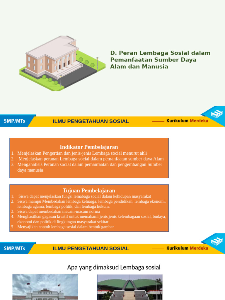 Peran Lembaga Sosial Dalam Pemanfgaatan SDA Dan SDM | PDF