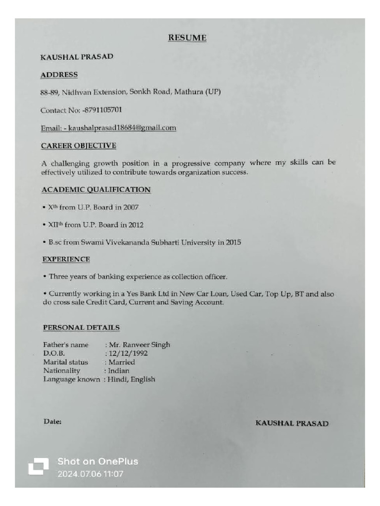Kaushal CV | PDF