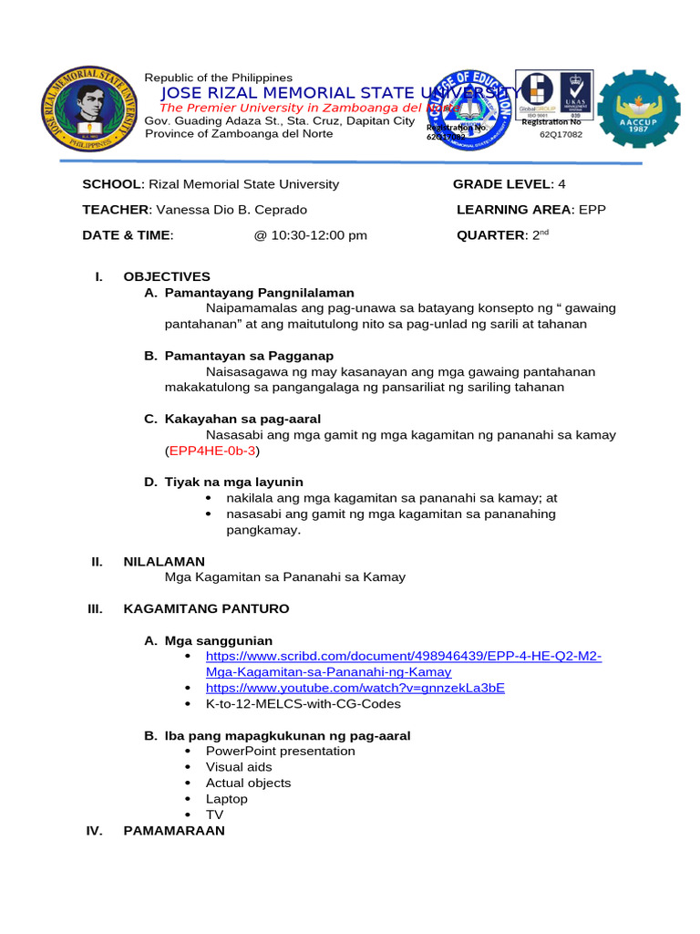 TTL 2 Edited Lesson Plan Ready To Print | PDF