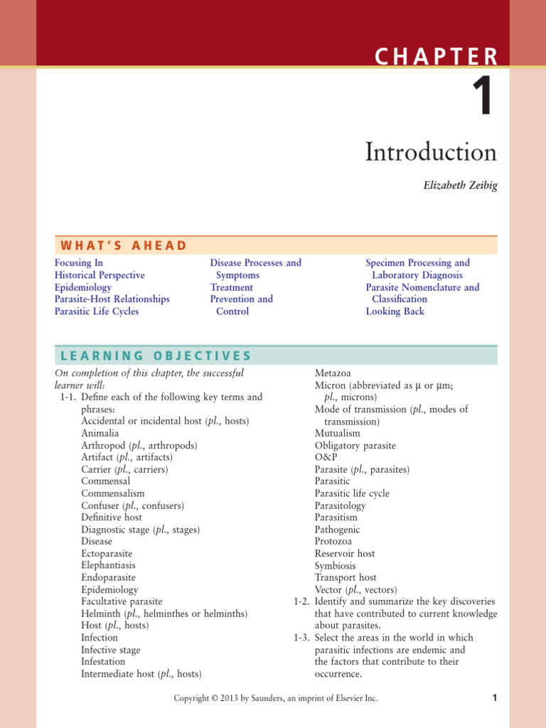 Zeibig Clinical Parasitology Chapter 1 | PDF | Parasitism | Infection