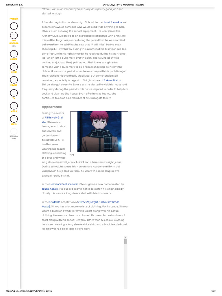 Shirou Emiya - TYPE-MOON 2 | PDF