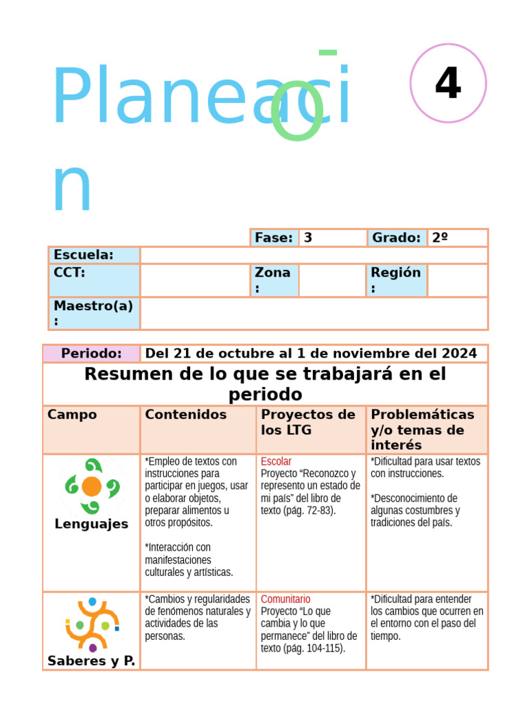 Planeación 2°-2 | PDF | Calendario | Evaluación