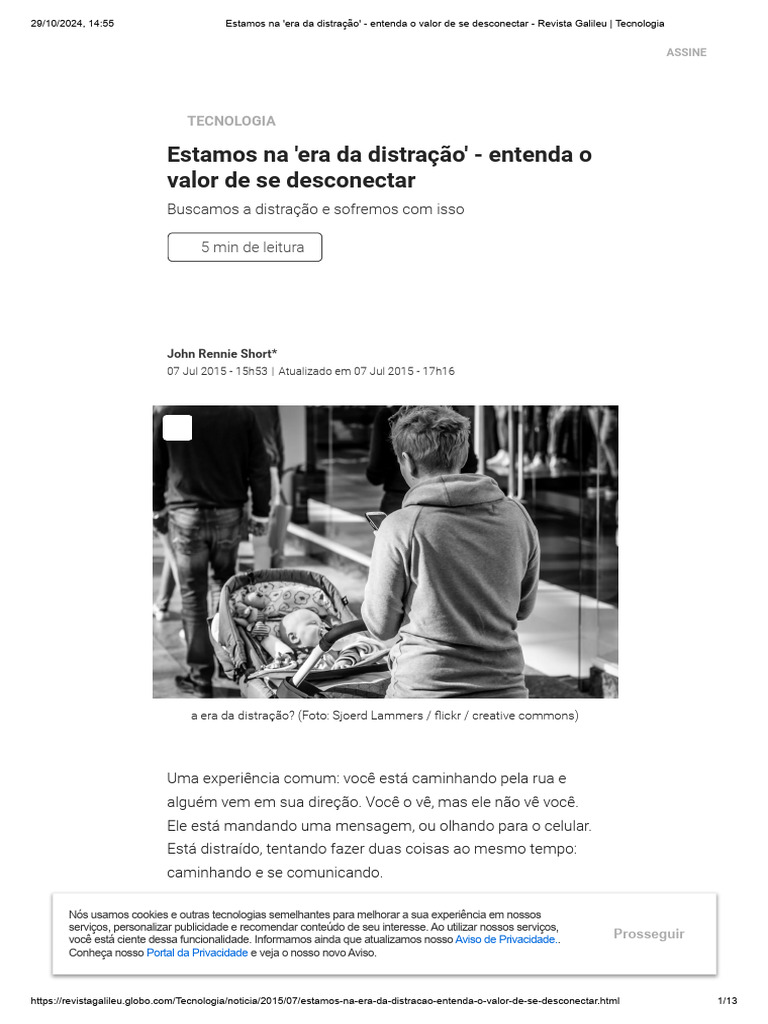 Estamos Na 'Era Da Distração' - Entenda o Valor de Se Desconectar ...