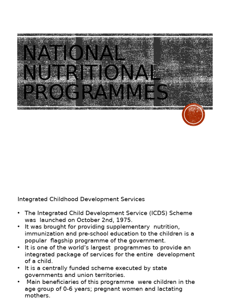 National Nutritional Programmes | PDF