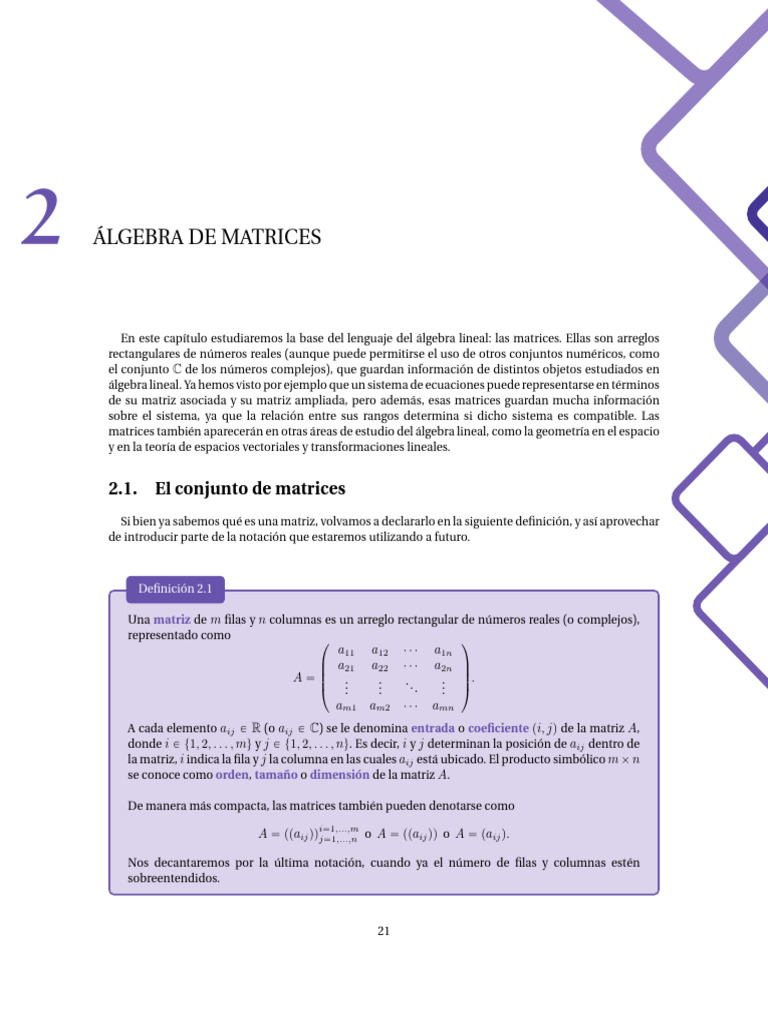 2.álgebra de Matrices | PDF | Matriz (Matemáticas) | Álgebra lineal