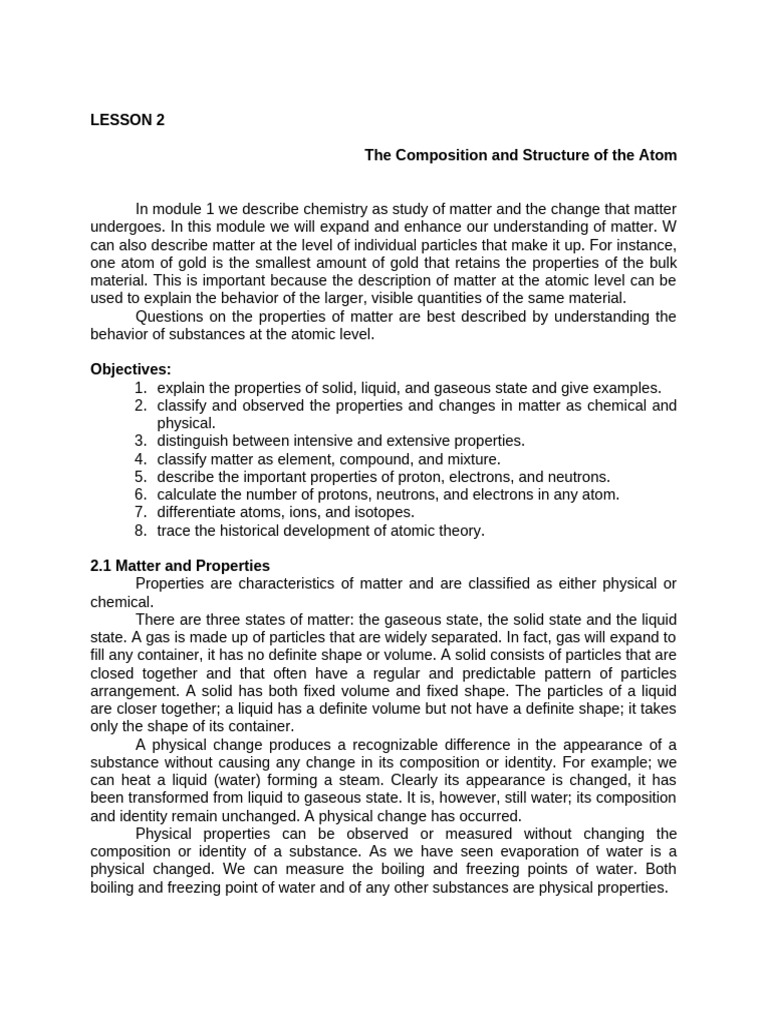 Understanding Atomic Structure and Matter | PDF | Atoms | Proton