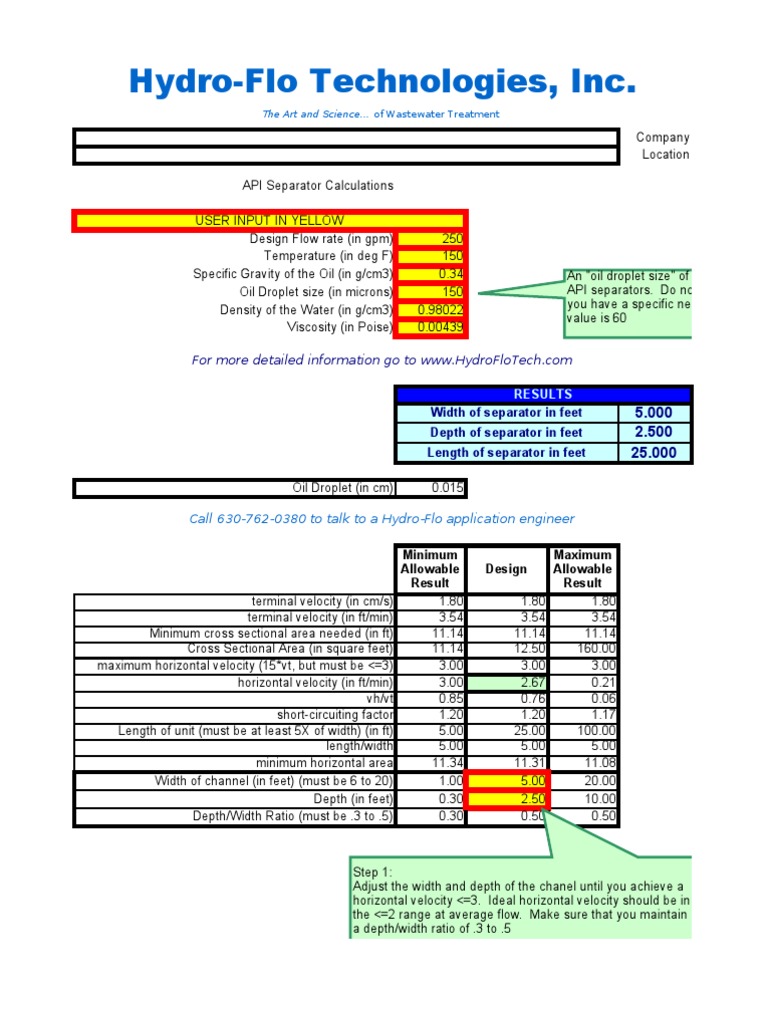 API Sizing Calculations WebSite | PDF