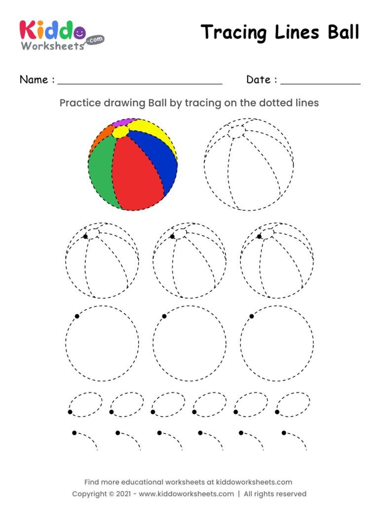 Tracing Lines Worksheet: Ball Drawing | PDF | Career & Growth | Games ...