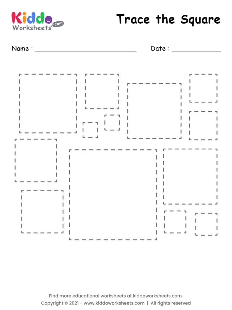 Tracing Square Worksheet | PDF
