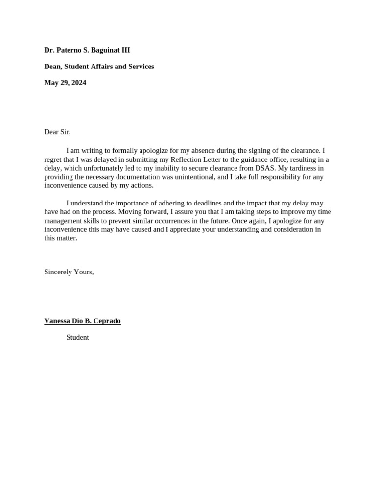 Formal Letter For DSAS | PDF | Law