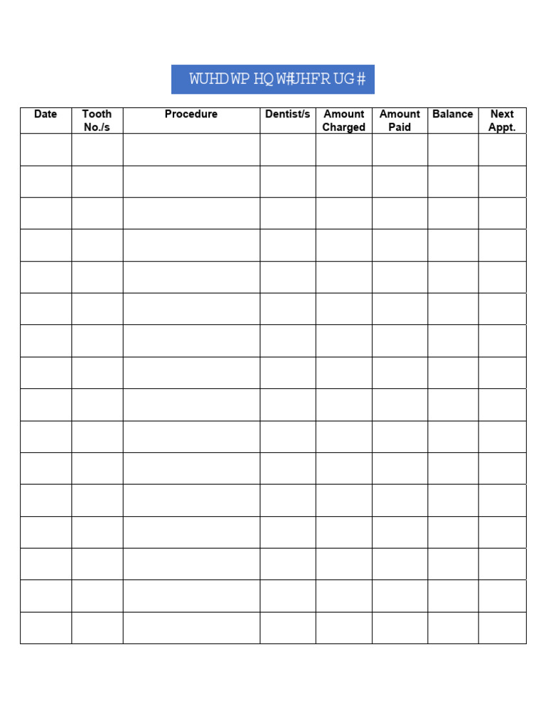 Treatment Record (Dental Chart) | PDF