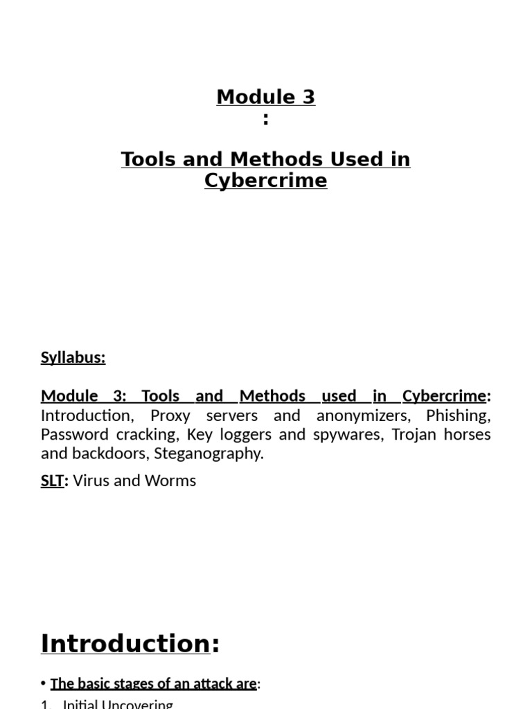 Cybercrime Tools and Techniques Overview | PDF | Computer Virus | Password