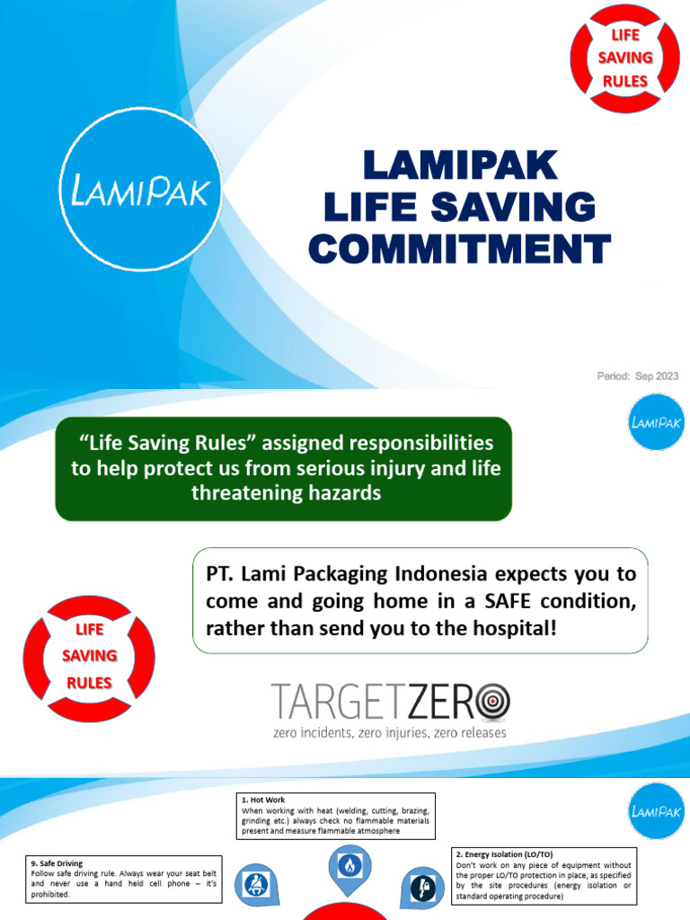 EHS Lesson Learned - Life Saving Lamipak - Sep 23 | PDF | Labor ...